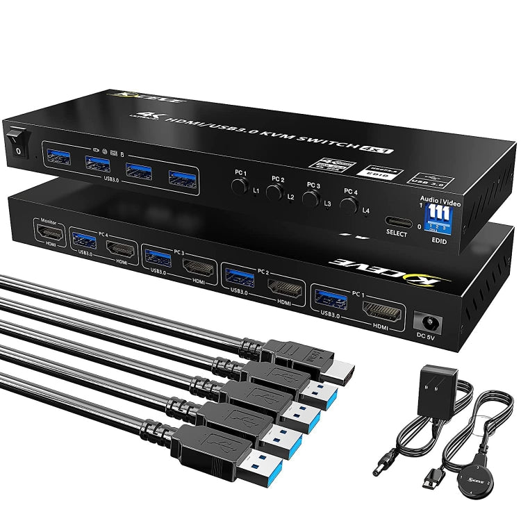 Kvm401a 4 Puertos Usb 30 Dispositivo Compartido Hdmi Kvm Switch Hub C
