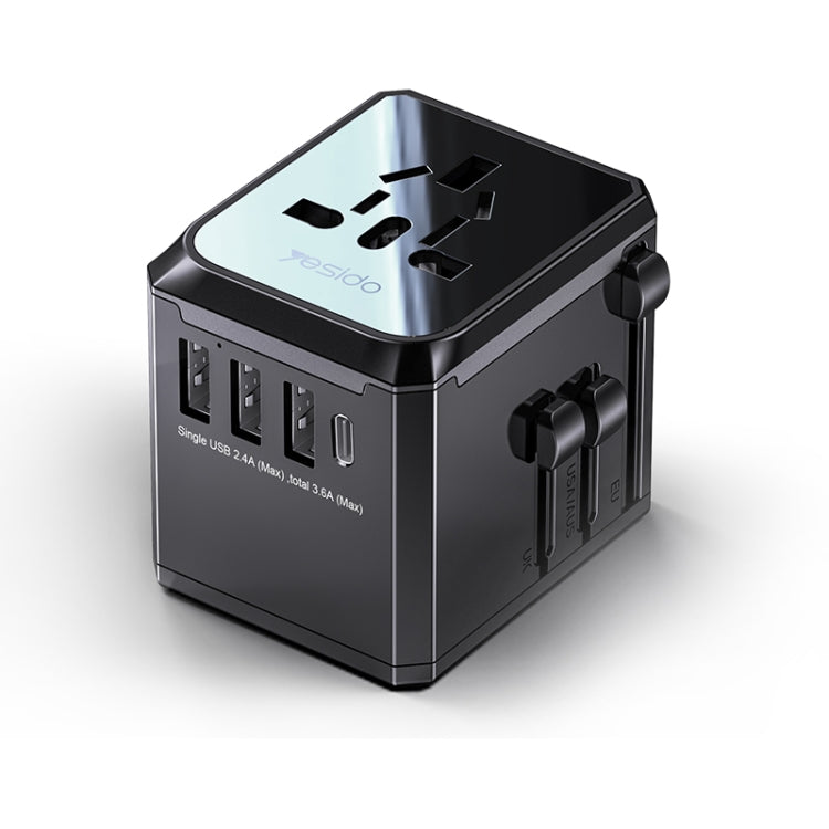 Yesido MC-10 3 puertos USB + Tipo-C enchufe adaptador de viaje univers ...