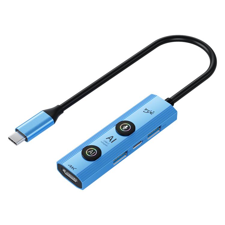 Adaptador concentrador USB-C/Tipo C YCE V297 7 en 1 con IA y salida 4K ...