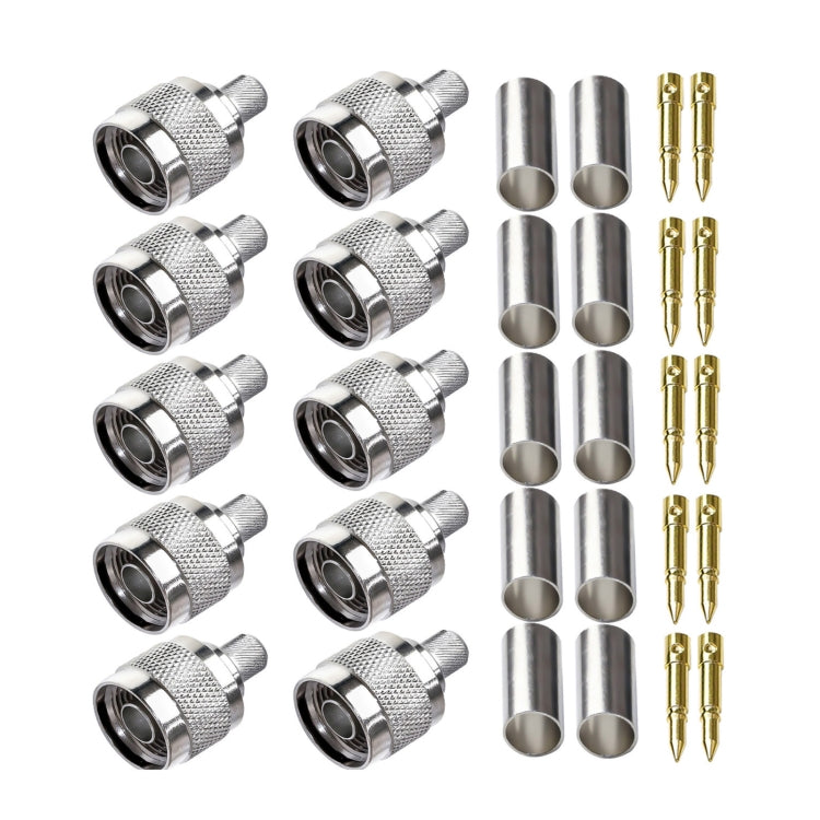 10 Uds NJ-5 para LMR300/5D-FB conector tipo N conector Coaxial RF de b ...