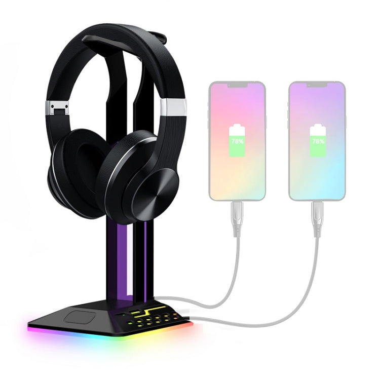 Dual USB RGB Color Changing Gaming Headset Stand (negro) – Evans Store