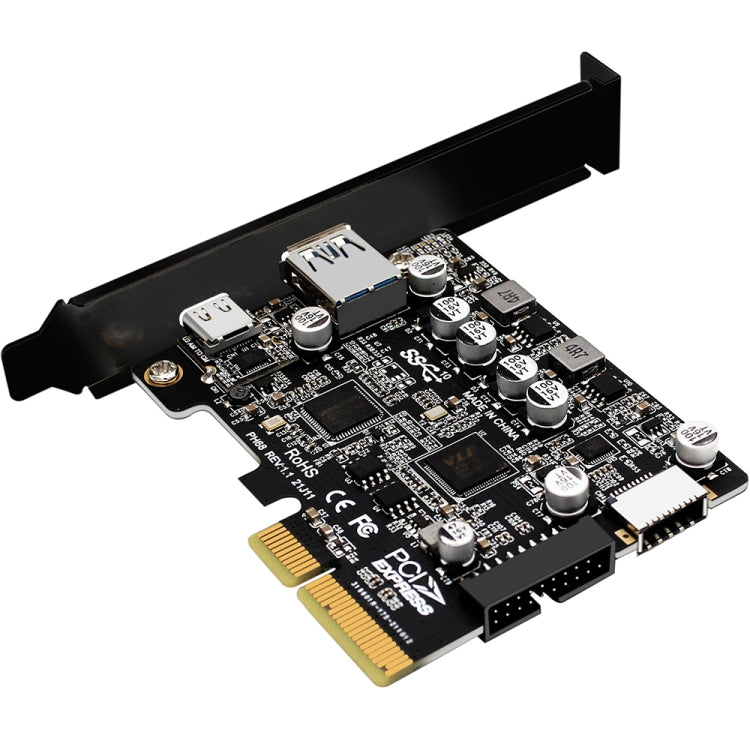 Tarjeta de extensión PCIE 3.0 a USB 3.2 Puerto tipo C Tarjeta vertical ...
