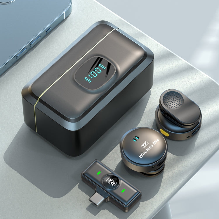 Micrófono de solapa inalámbrico USB-C/Tipo C con botón y diseño de cli ...